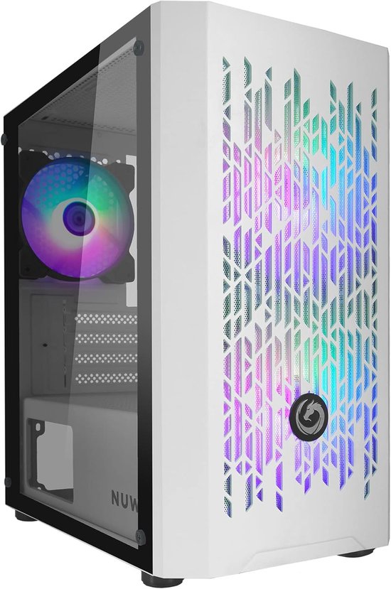 Witte micro-ATX PC behuizing voor desktop en gaming | bol