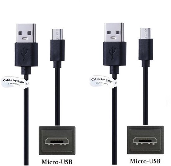 2 stuks OneOne 3,0m Micro USB kabel. Stevige laadkabel. Oplaadkabel snoer past op past... | bol