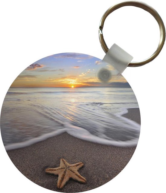 Sleutelhanger - Zeester - Golven - Dieren - Plastic - Rond ...