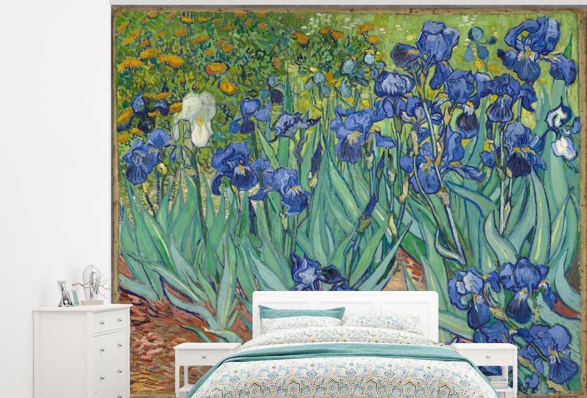 Behang - Fotobehang Irissen - Vincent van Gogh - Breedte 375 cm x hoogte 300 cm | bol.com