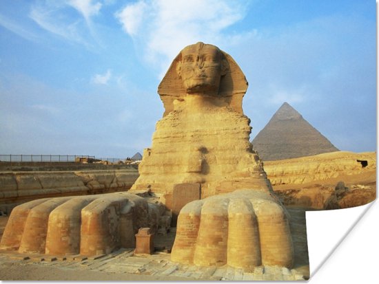 Poster De Sfinx van Gizeh voor de pyramide's in Egypte - 160x120 cm XXL ...