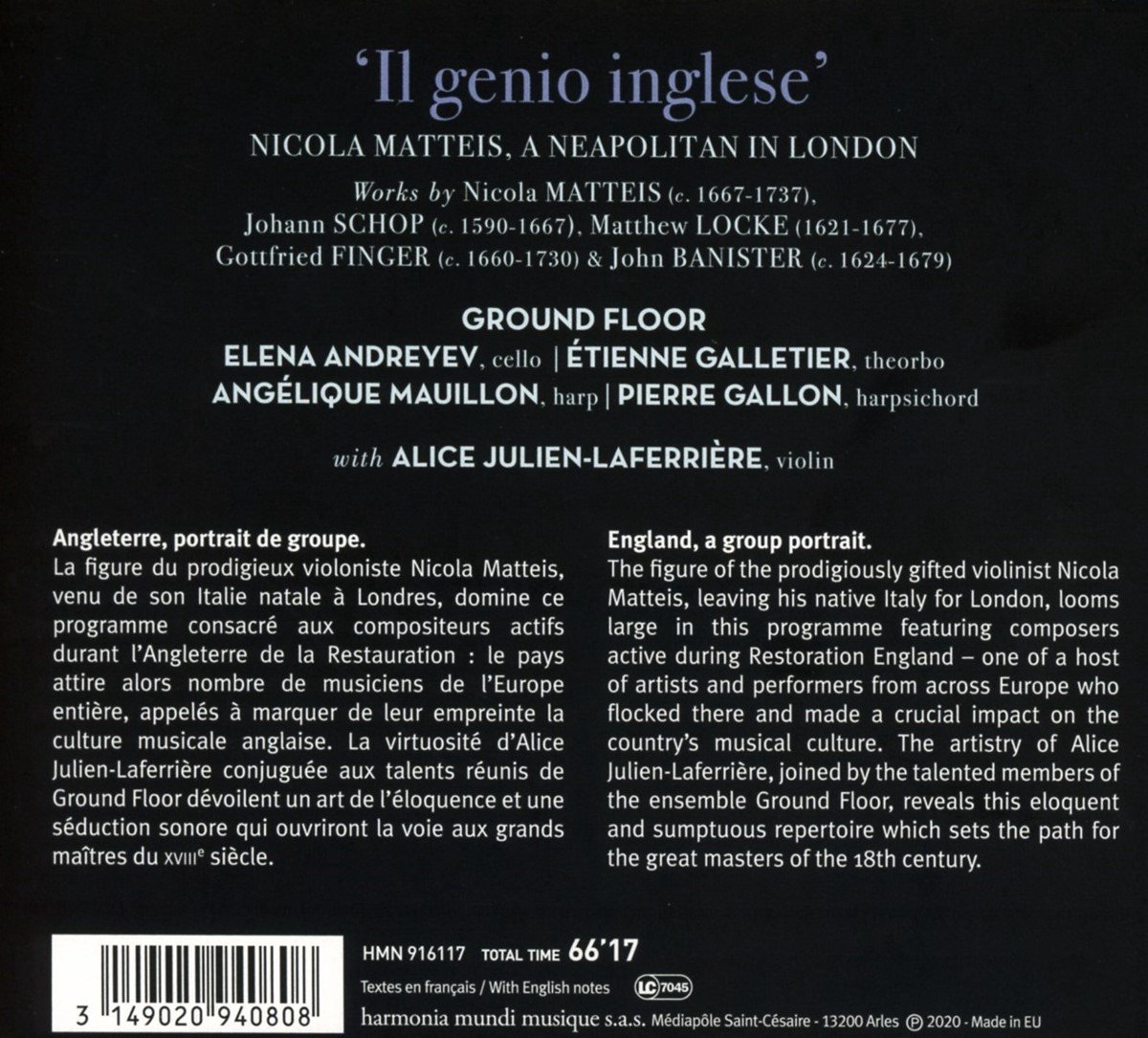 Alice Julien-Laferrière & Ground Floor - Matteis: Il Genio Inglese (CD ...