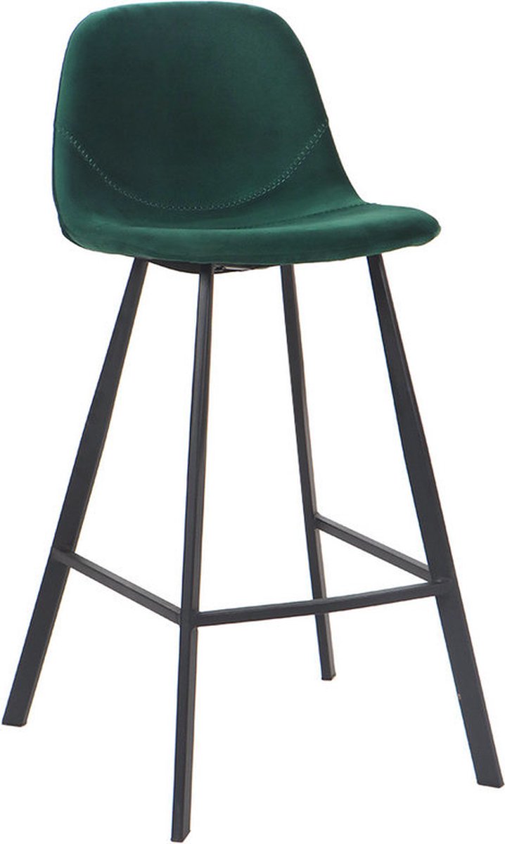 Bronx71® Velvet barkruk Logan groen 70 cm - Barkrukken set van 2 | bol.com