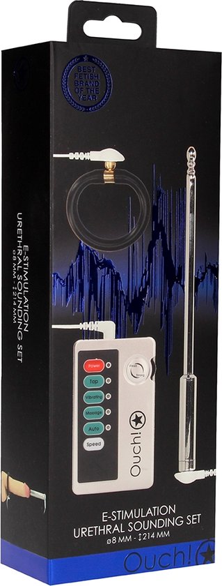 E-stim Urethral Sounding Set - Large - Silver - Electric Stim Device | bol