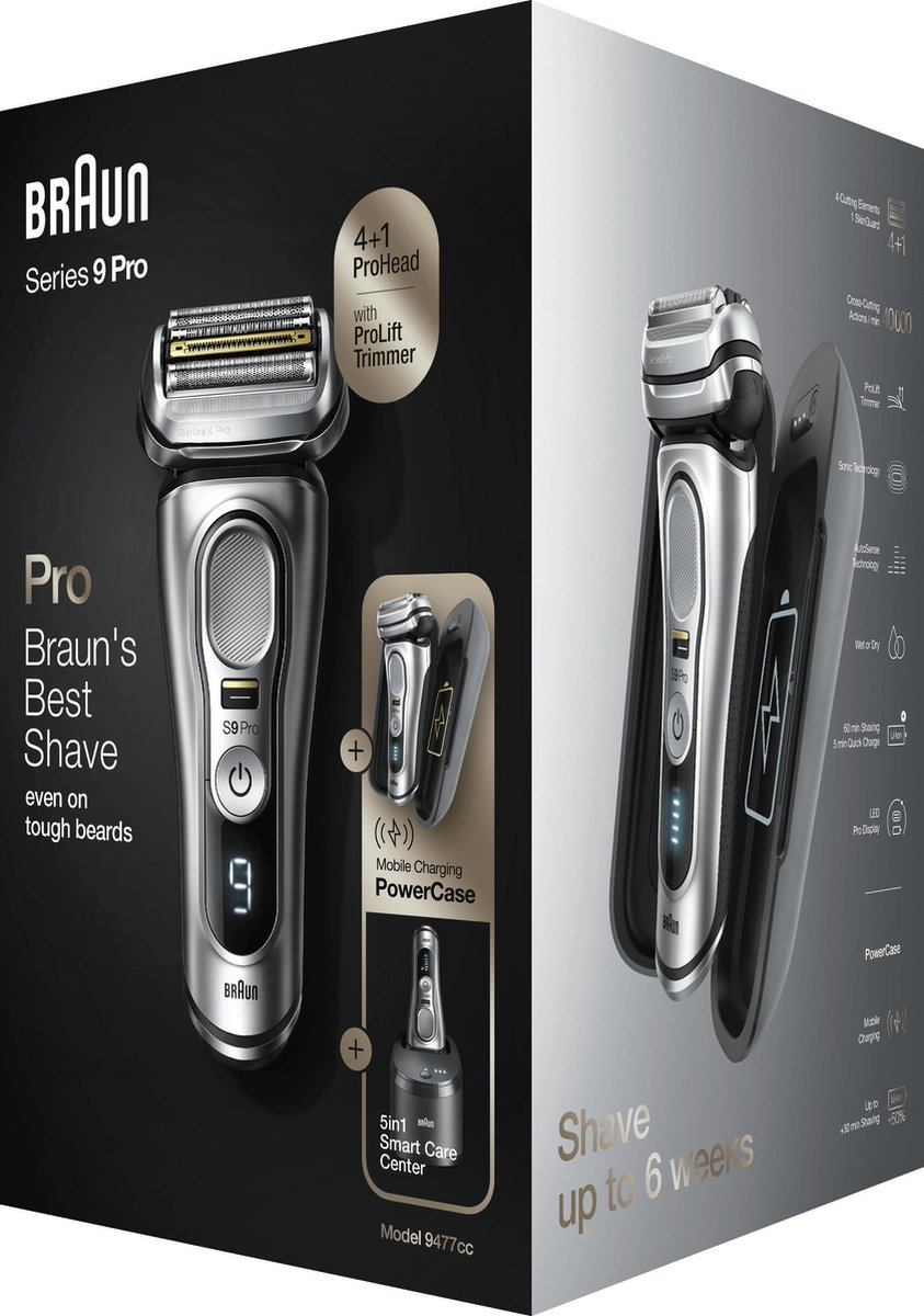 Braun Series 9 Pro 9477cc Elektrisch Scheerapparaat, Wet & Dry, Met ...