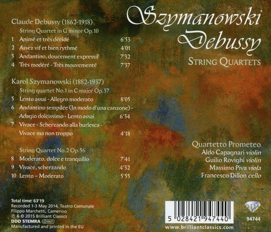 Quartetto Prometeo - Szymanowski & Debussy: String Quartets (CD), Quartetto Prometeo |... | bol