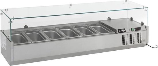 Professionele Gekoelde Opzetvitrine | 6x 1/4 GN | RVS | Combisteel | 7450.0007 | Horeca | bol.com