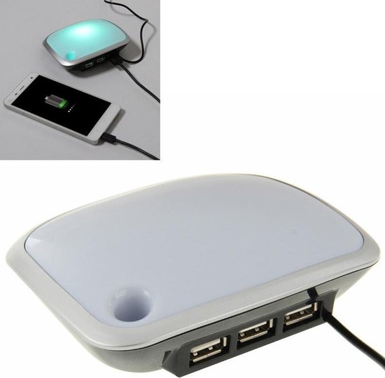 3 USB-hub met LED-lamp, kabellengte: 1 m | bol.com