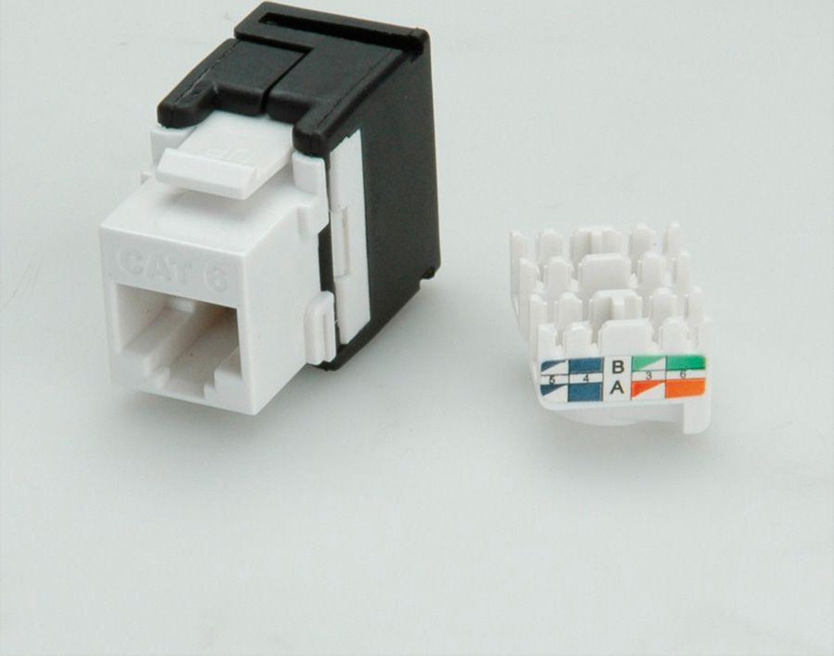 UTP CAT6 Gigabit Keystone module RJ45 - LSA (toolless) / wit/zwart ...