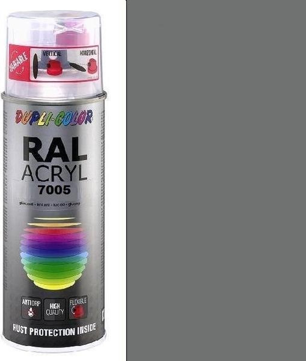 bol.com | Motip Dupli-Color Spuitbus Acryl Hoogglans - RAL 7005 Muisgrijs