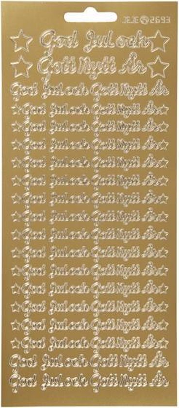 Stickers, goud, God Jul & Gott Nytt år, 10x23 cm, 1 vel | bol.com