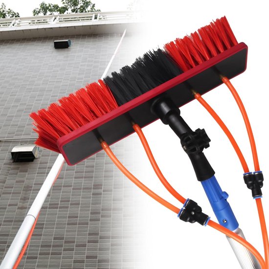 Telescopische wasborstel met 9 m stang - 35 cm borstel - 20 m ...