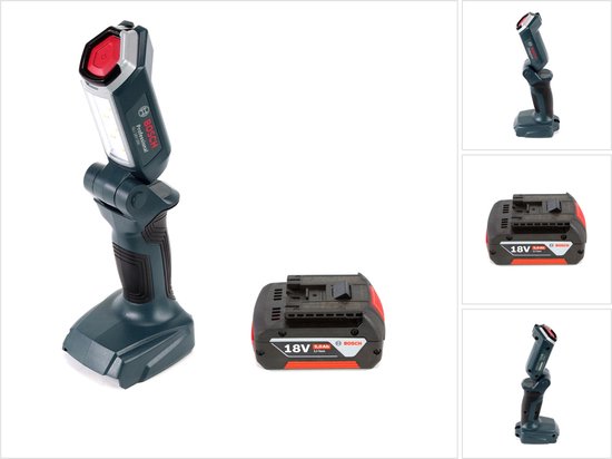 Bosch GLI 18V-300 Draadloze LED-lamp 18V 300lm + 1x 5,0Ah accu - zonder ...
