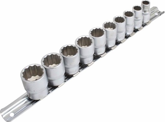 Doppenset - 10 delig - 3/8 duims aansluiting - 8 tot 19mm - ASTA | bol