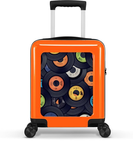 Stickercase - Kleine handbagage koffer 45cm - Vintage Vinyl - Geschikt ...