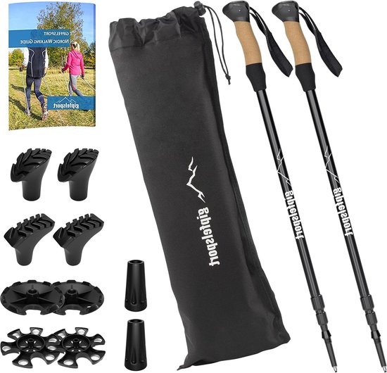 Uittrekbare Ultralichte Nordic Walking Wandelstokken van Carbon of ...