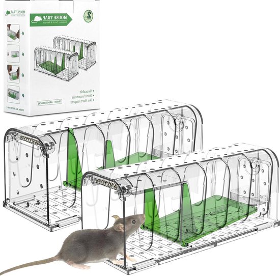 Muizenval levend herbruikbare hygiënische muizenval met dubbele ...