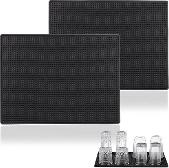 Barmat set van 2 - vaatmat met noppen - 40 x 30 cm - afdruipmat van pvc ...