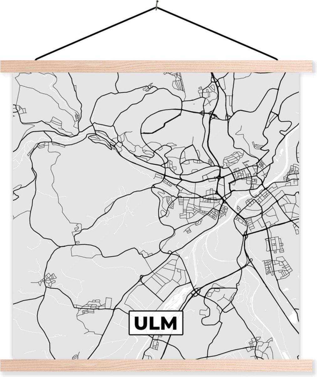 Schoolplaat - Duitsland - Plattegrond - Kaart - Ulm- Stadskaart - 90x90 ...