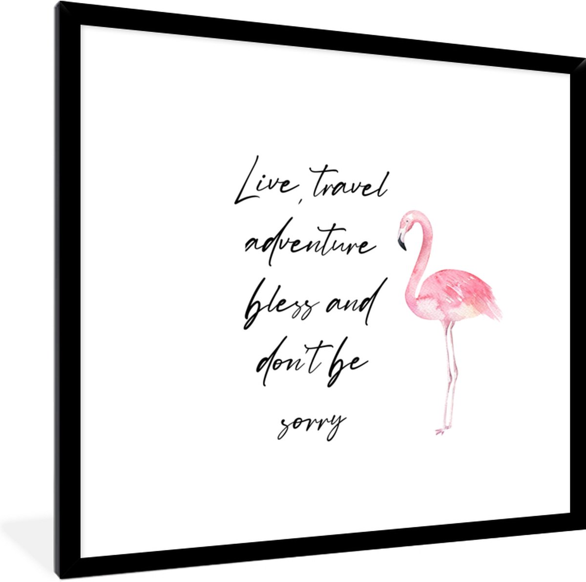 Fotolijst incl. Poster - Live, travel, adventure, bless and don't be ...