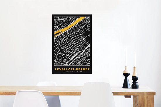 Poster Plattegrond – Levallois-Perret – Stadskaart – Kaart – Frankrijk ...