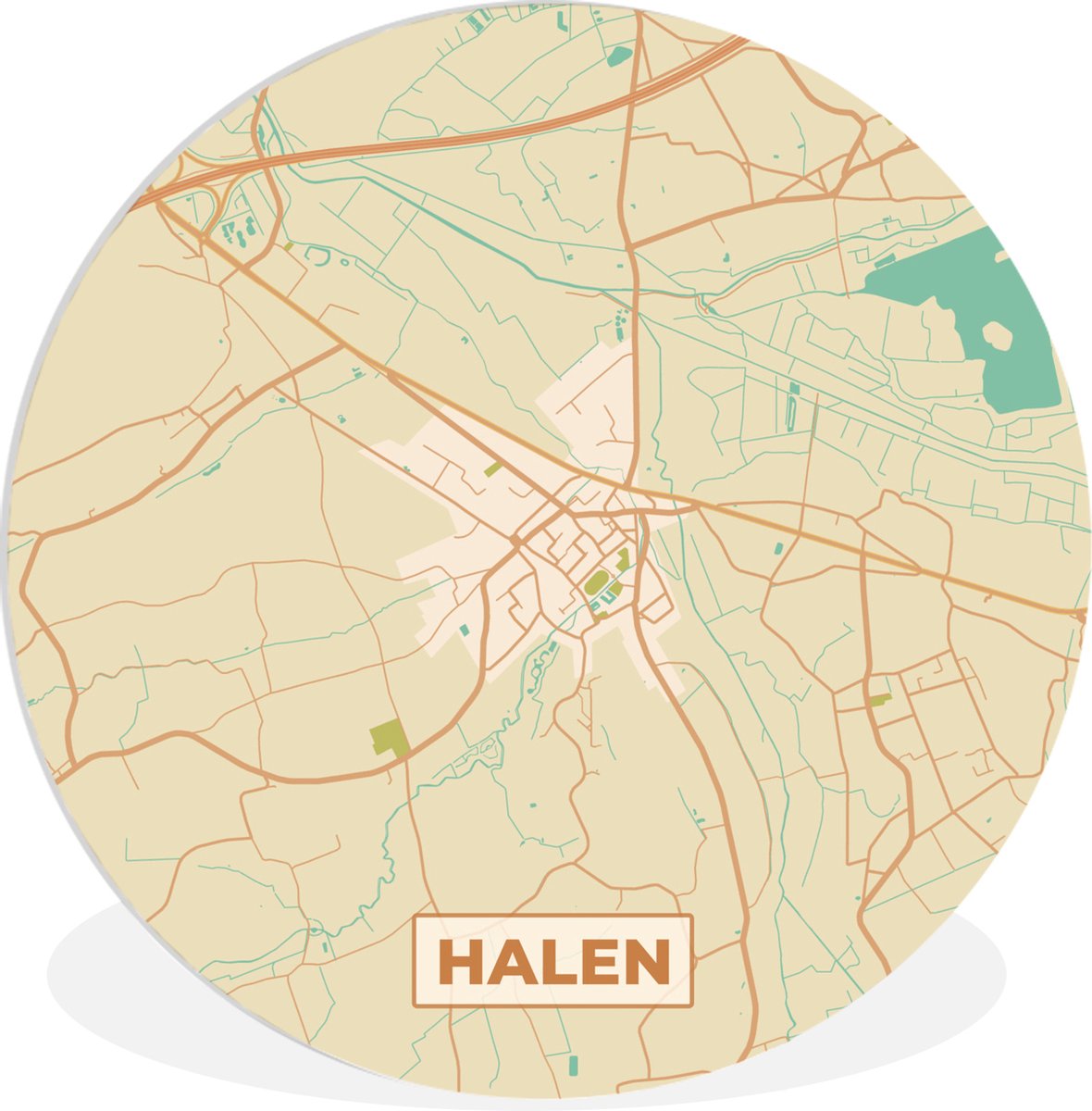 Wall Circle - Wall Circle Indoor - Halen - Vintage - Map - City Map ...