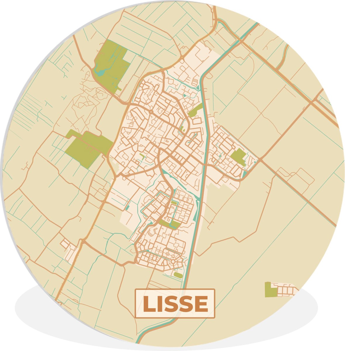 Wall Circle - Wall Circle Indoor - Map - Map - Vintage - Lisse - City ...