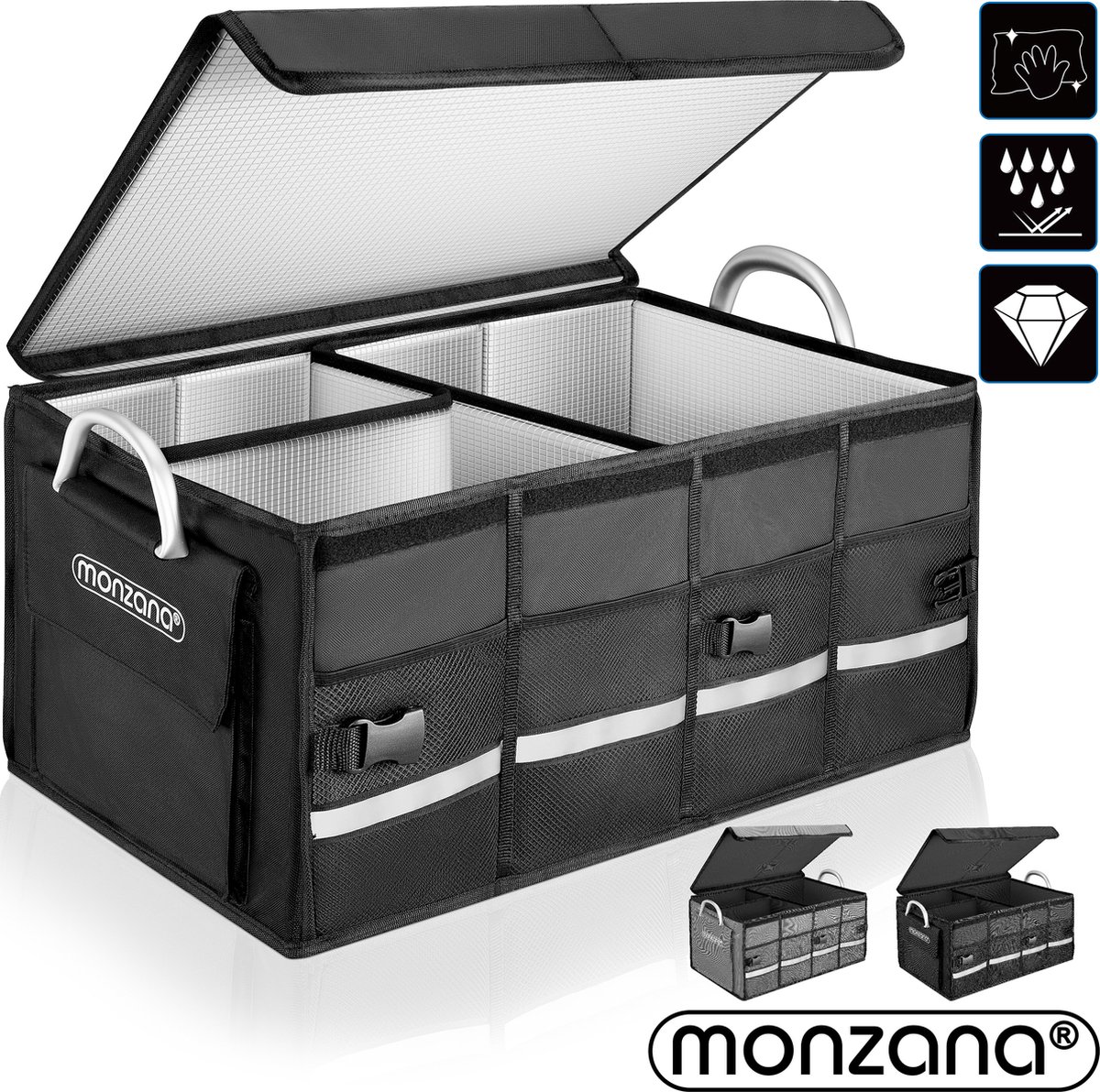 Monzana Kofferbak Organizer Deksel 63L Opbergbox Waterdicht Opvouwbaar ...