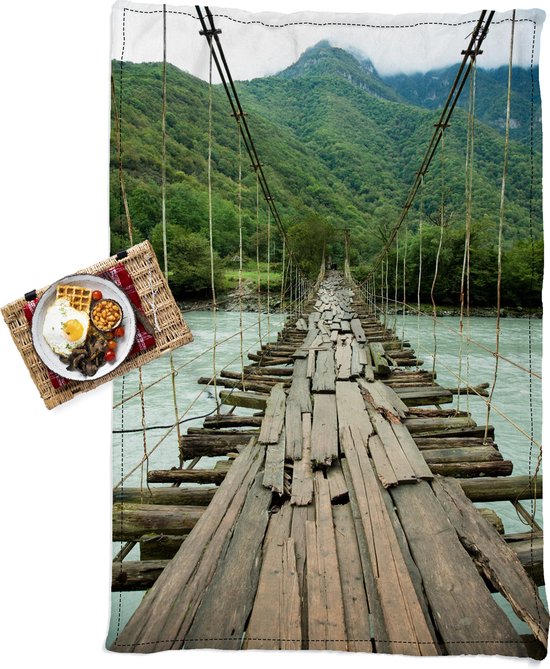 Picknickkleed - Buitenkleed - Brug - Hout - Rivier - Vloerkleed buiten ...