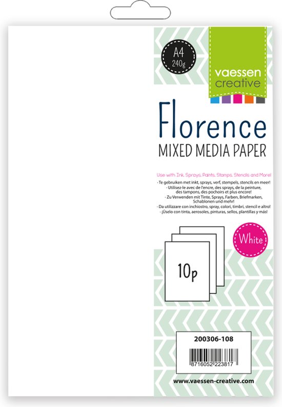 Florence Paper mixed media A4 smooth 240g x10 Wit | bol.com