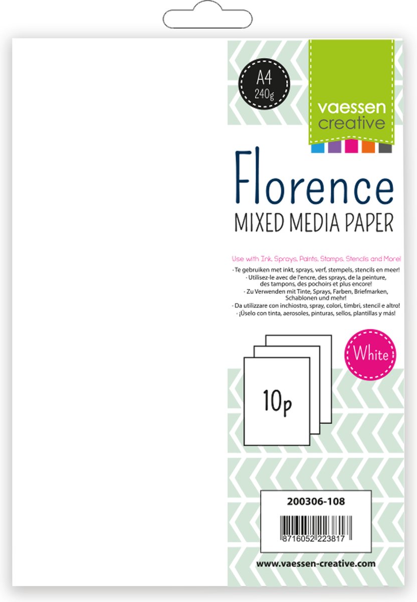 Florence Paper mixed media A4 smooth 240g x10 White | bol.com