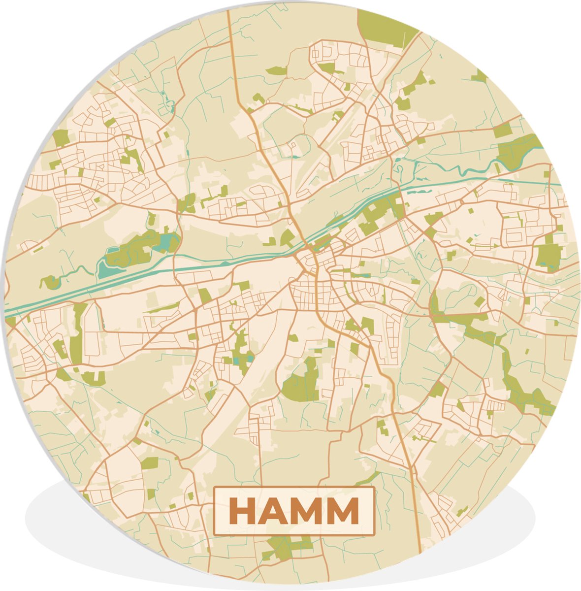 Wall Circle - Wall Circle Indoor - Map - Hamm - Vintage - City Map ...
