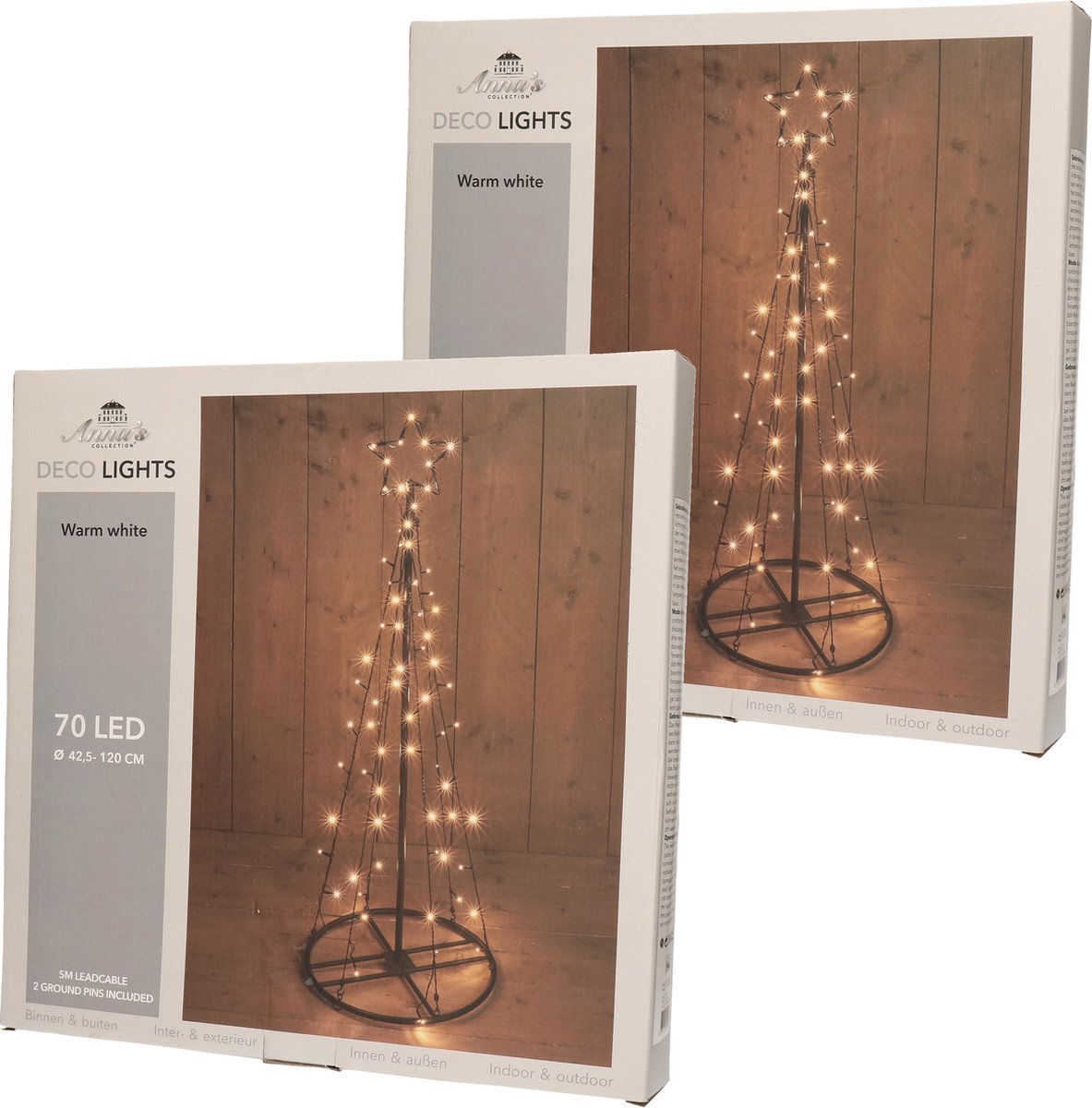 Set van 2x stuks verlichte figuren zwarte lichtbomen/metalen bomen/kerstbomen met 70... | bol.com