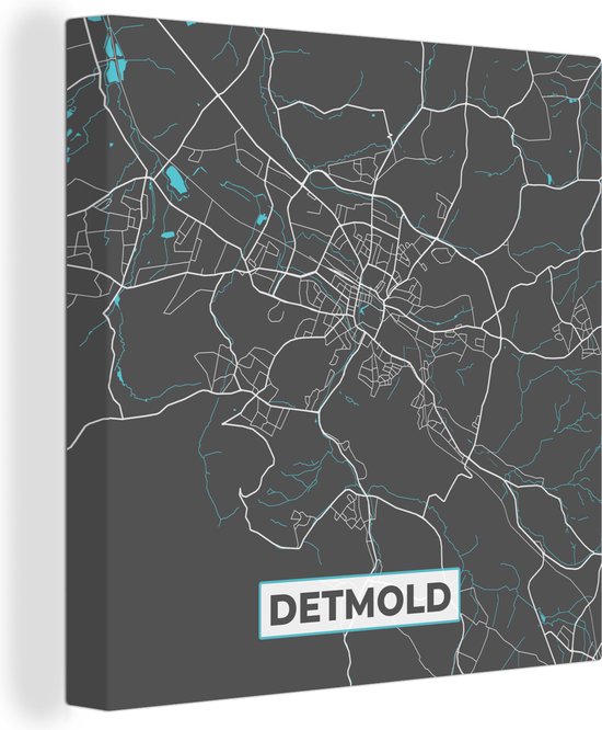 Canvas Schilderij Stadskaart – Detmold – Duitsland – Plattegrond ...