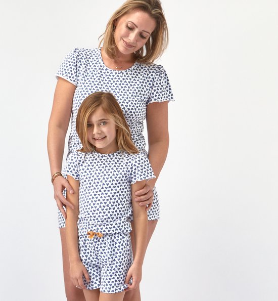Little Label Pyjama Dames Maat L / 40 - blauw, wit - Zachte BIO Katoen ...
