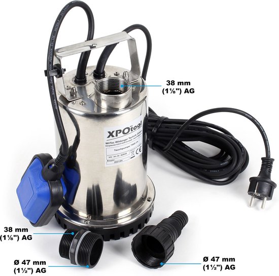 Wildanger xpotool dompelpomp tot 7500l/h 400w vuilwaterpomp met 10m kabel | bol.com