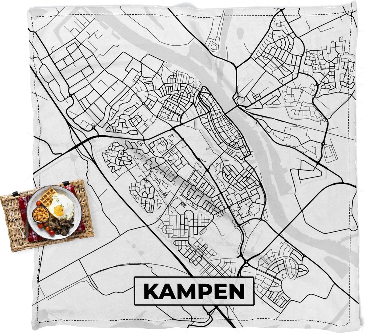 Waterdicht Picknickkleed - Geschikt als Strandlaken / Strandmat - Kaart ...