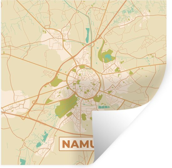 Muurstickers - Kaart - Leuven - Stadskaart - Plattegrond - Vintage ...