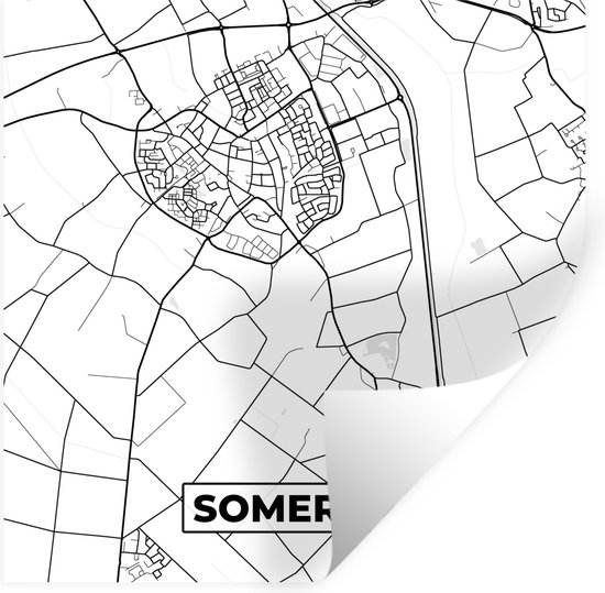 Muurstickers - Kaart - Stadskaart - Someren - Plattegrond - 50x50 cm ...