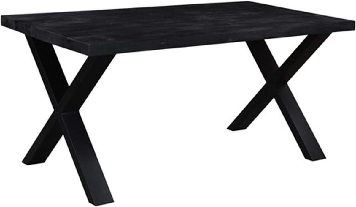 Zwarte eettafel met x-poot - 140cm - Dock collectie | bol.com