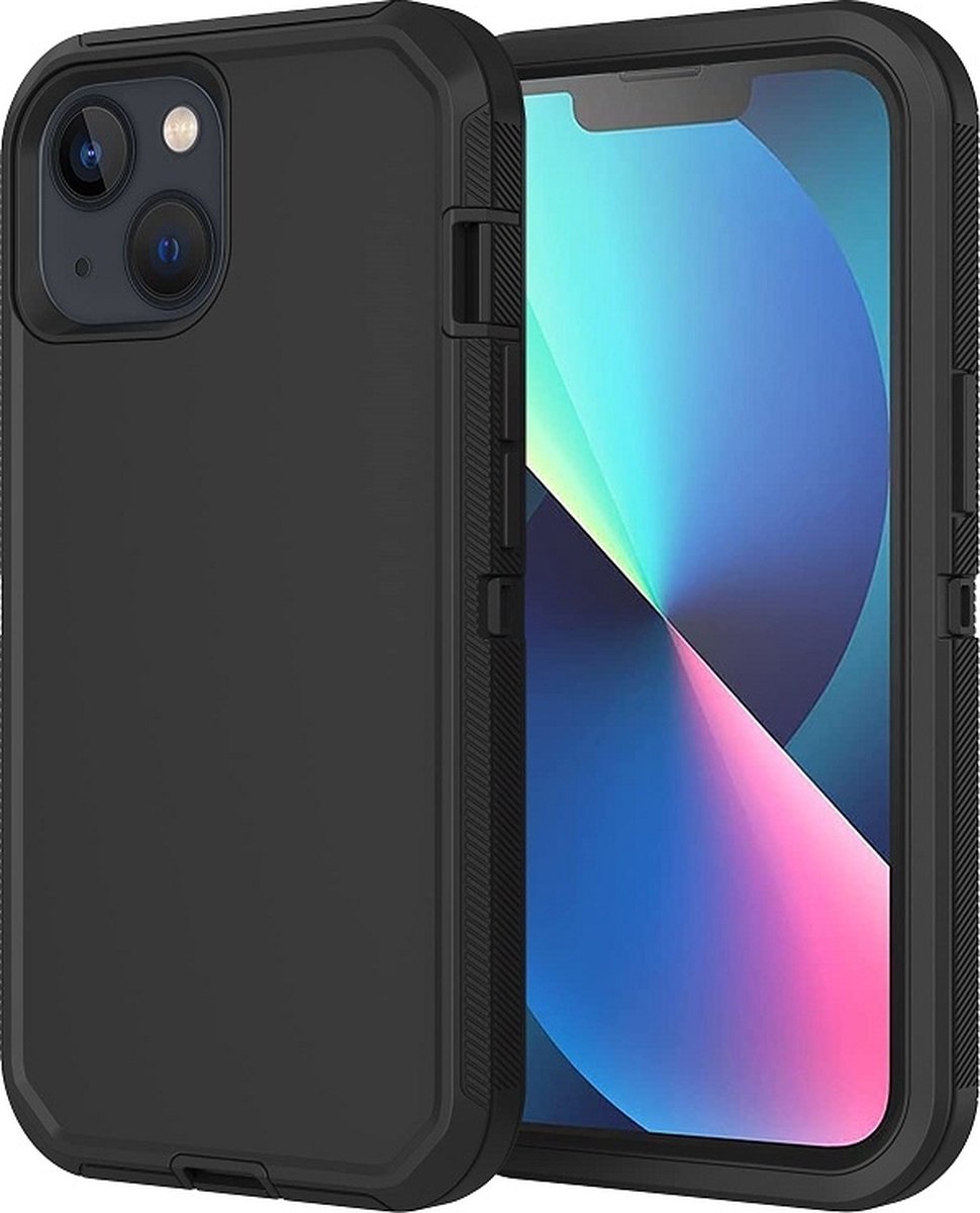 Mobiq - Rugged Defender iPhone 13 Mini Hoes - zwart | bol.com