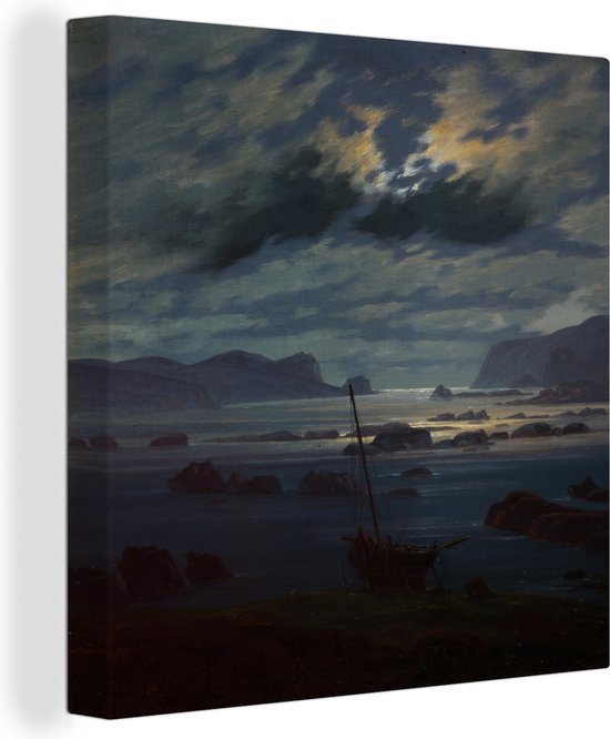 Canvas Schilderij Noordzee in het maanlicht - Schilderij van Caspar David Friedrich -... | bol