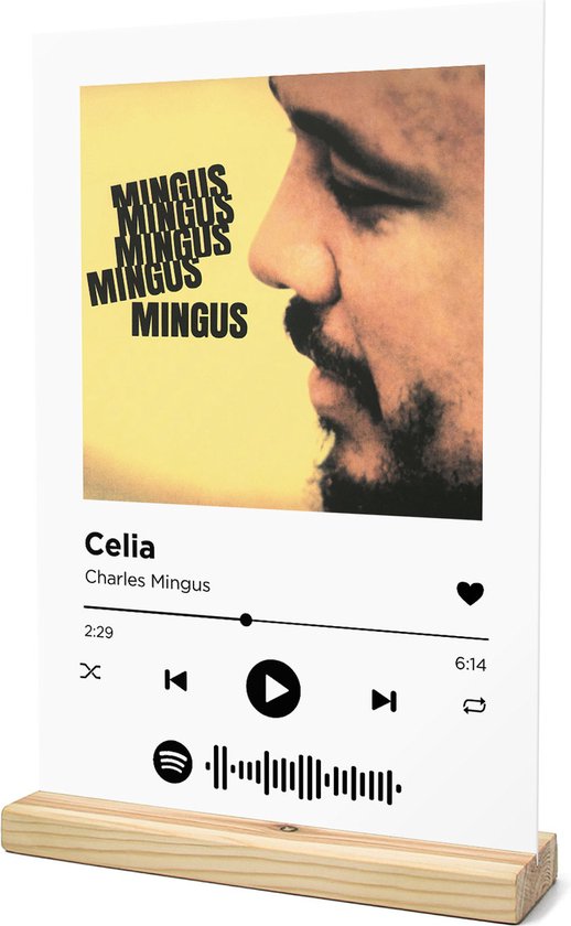 Songr Spotify Muziek Bordje - Celia - Charles Mingus - 20x30 - Wit ...