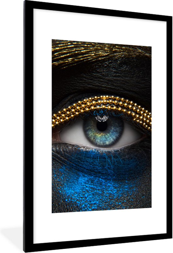 Fotolijst incl. Poster - Vrouw - Ogen - Make up - Luxe - Goud - 80x120 ...
