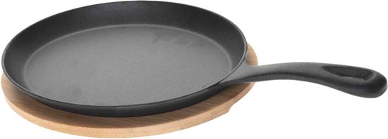 Excellent Houseware gietijzeren serveerpannetje met bamboe plank | bol
