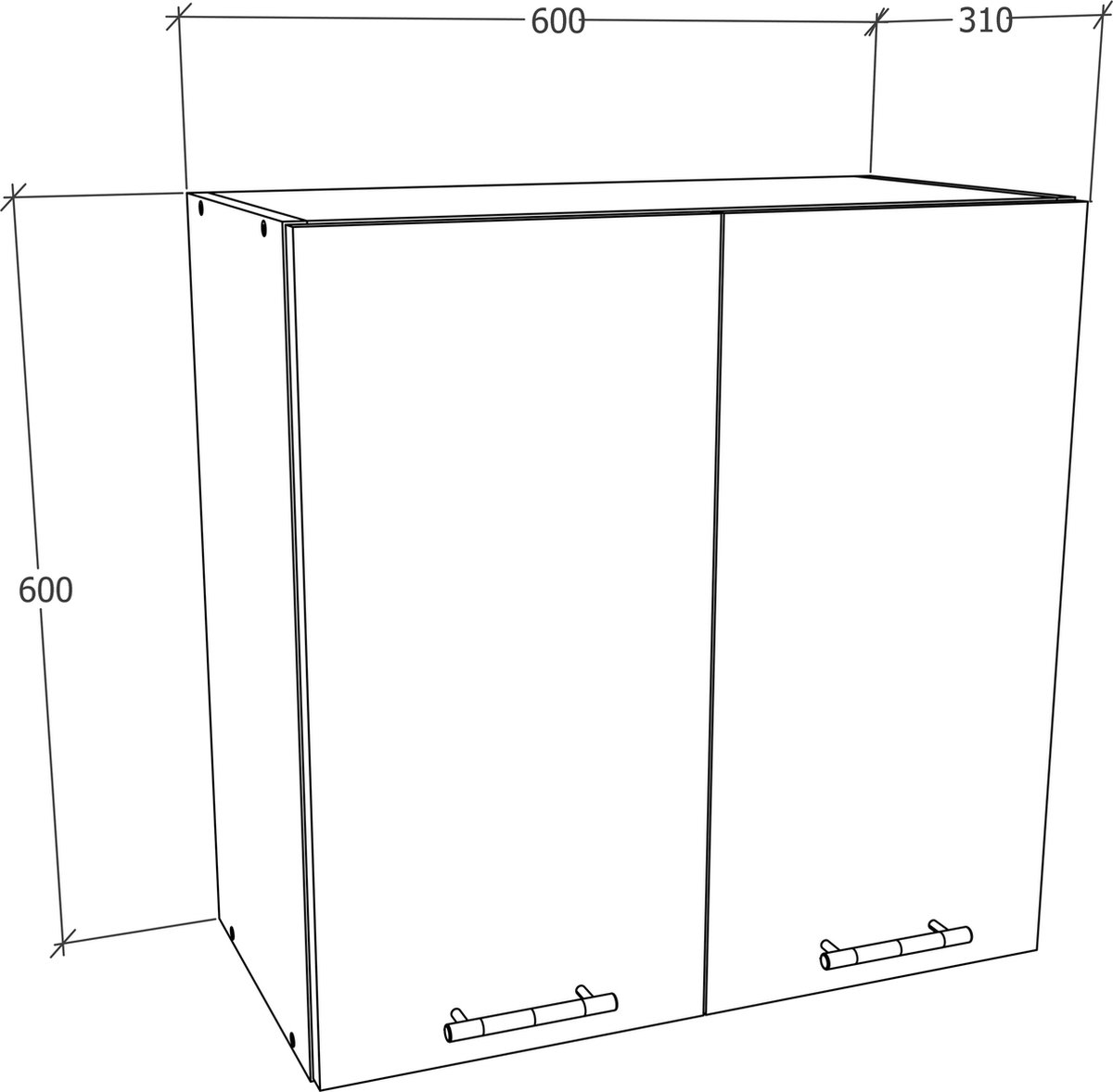 VCM Keukenkast Breedte 60 cm Houten deur Wandkast Keukenmeubelen Esilo ...