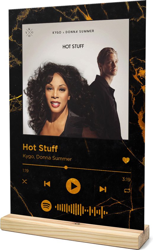 Songr Spotify Plaat - Hot Stuff - Kygo, Donna Summer - 20x30 - Zwart ...