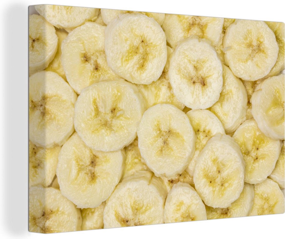 Canvas Schilderij Banaan - Geel - Fruit - 150x100 cm - Wanddecoratie ...