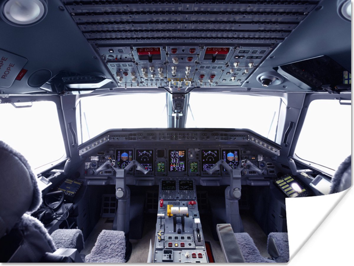 Poster Le cockpit d'un avion commercial 40x30 cm - petit - Tirage photo ...