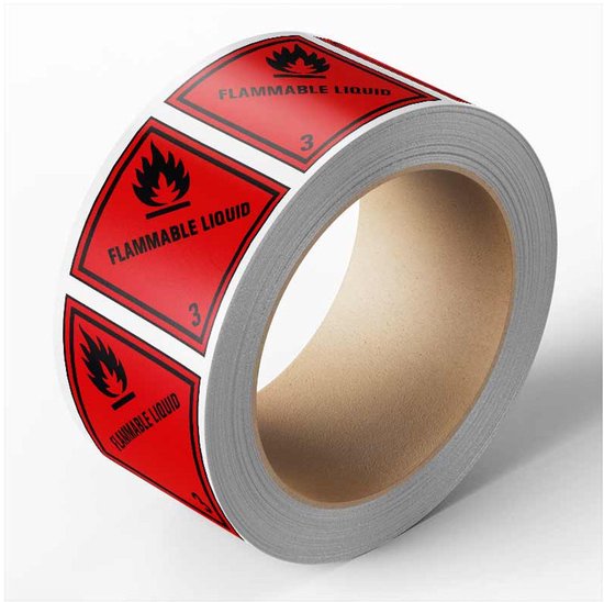 ADR klasse 3 sticker met tekst, zelfklevend papier, 1000 op rol 100 x ...